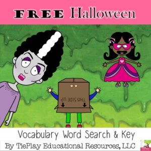 FREE LANGUAGE ARTS LESSON – “FREE Halloween Word Search Vocabulary ...