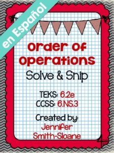 FREE MISC. LESSON – “FREEBIE Spanish Order of Operations Math Activity ...