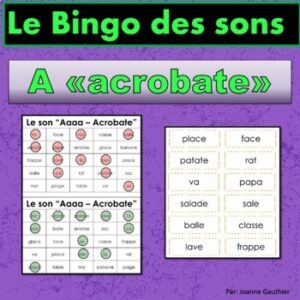 FREE MISC. LESSON – “French Phonics Bingo: Short Aa/Le Bingo des sons ...