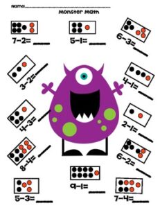 FREE MATH LESSON – “Monster Math subtraction problems FREEBIE!!” – The ...